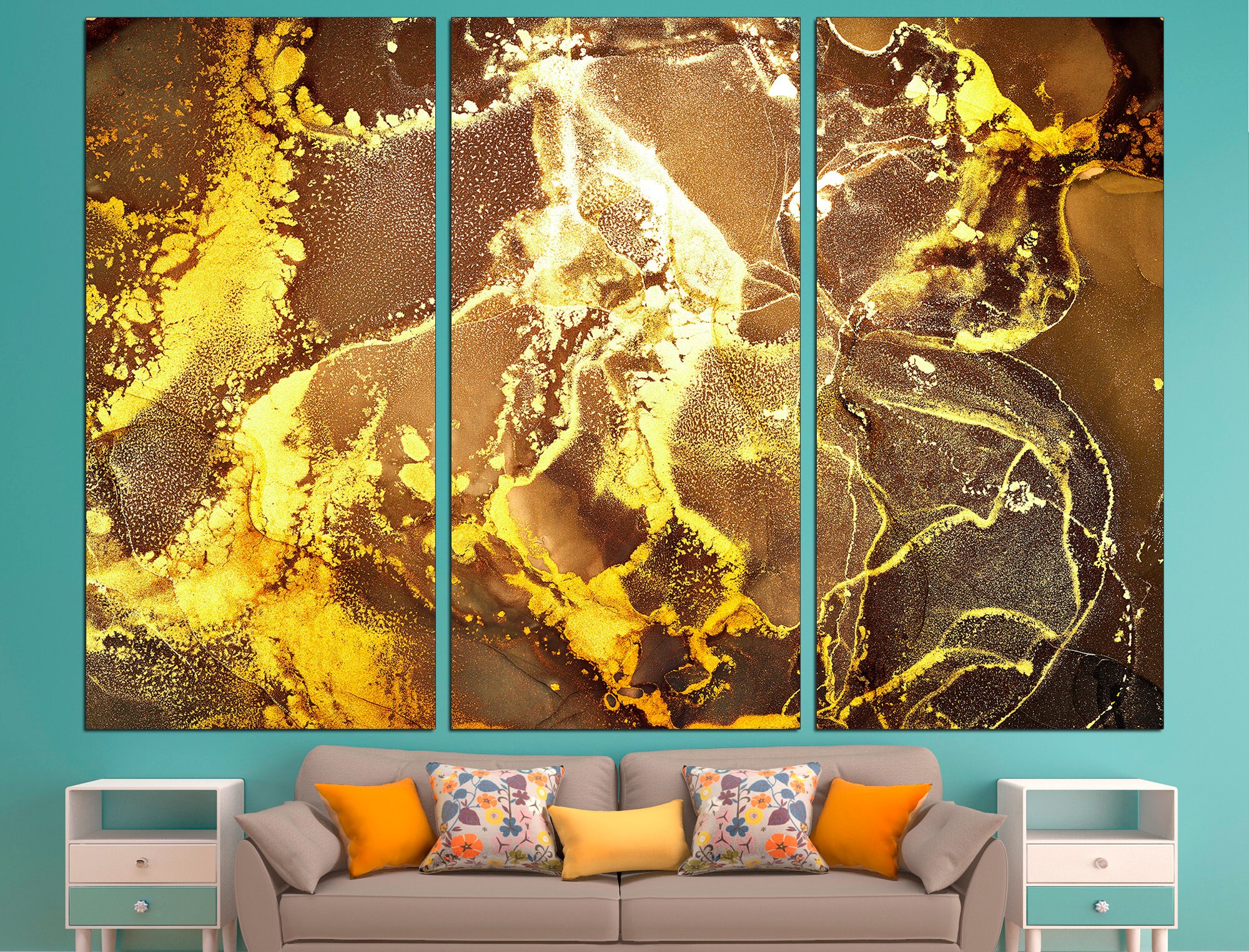 Gold Marble Print Large Marble Canvas Gold Marble Decor Marble | Etsy