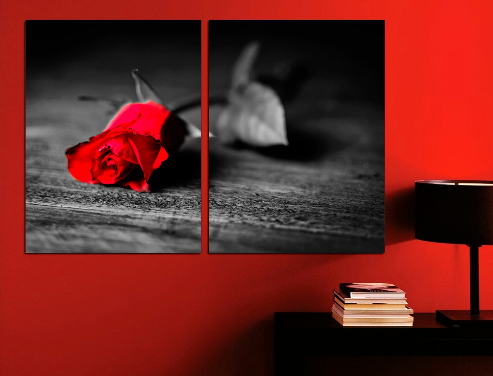 Rose Painting Canvas Print Rose Poster Print 5 Panel Canvas - Etsy