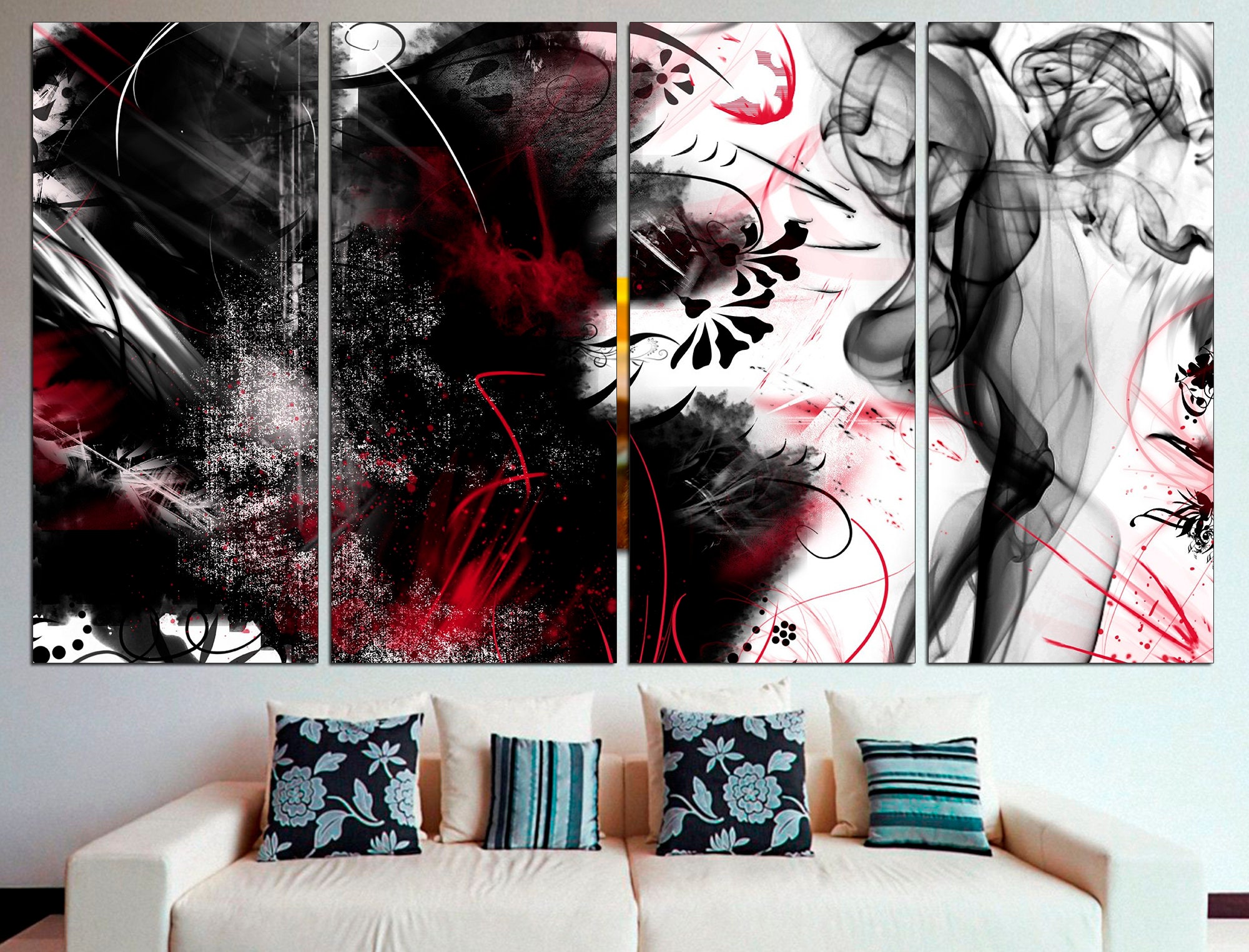 Abstract Wall Art Red Minimal Art Abstract Print Red Abstract | Etsy