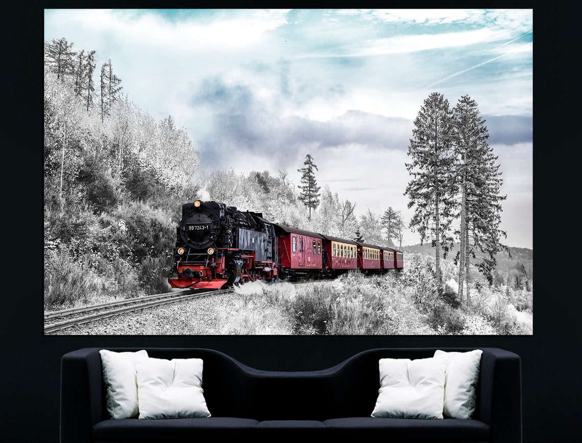 Train Wall Art Large Wall Art Locomotive Train Wall Art Prints - Etsy