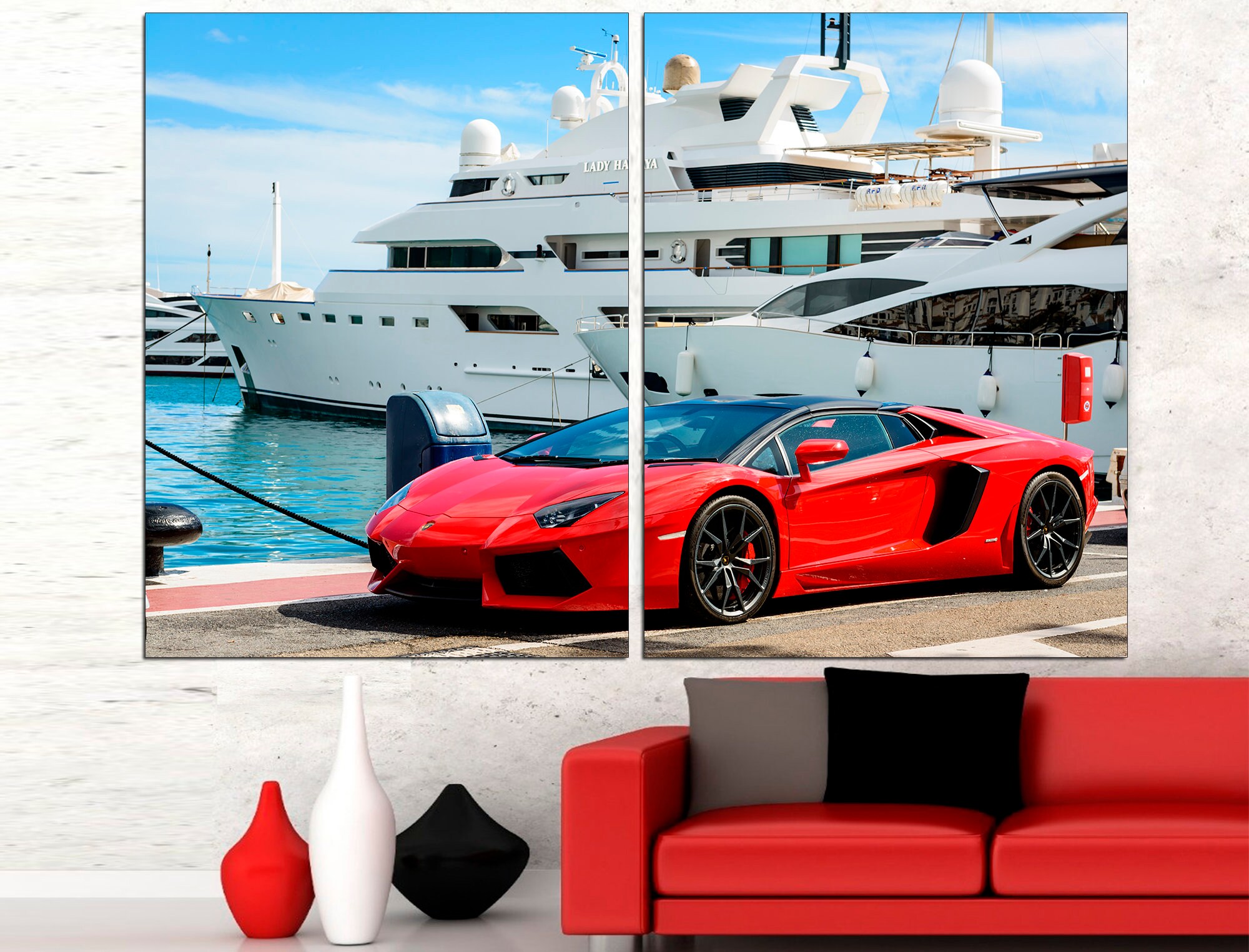 Lamborghini Wall Art Car Art Canvas Lamborghini Canvas Auto | Etsy