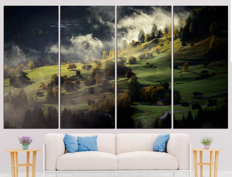 Fogs Wall Art Mountain Wall Art Forest Wall Art Foggy - Etsy