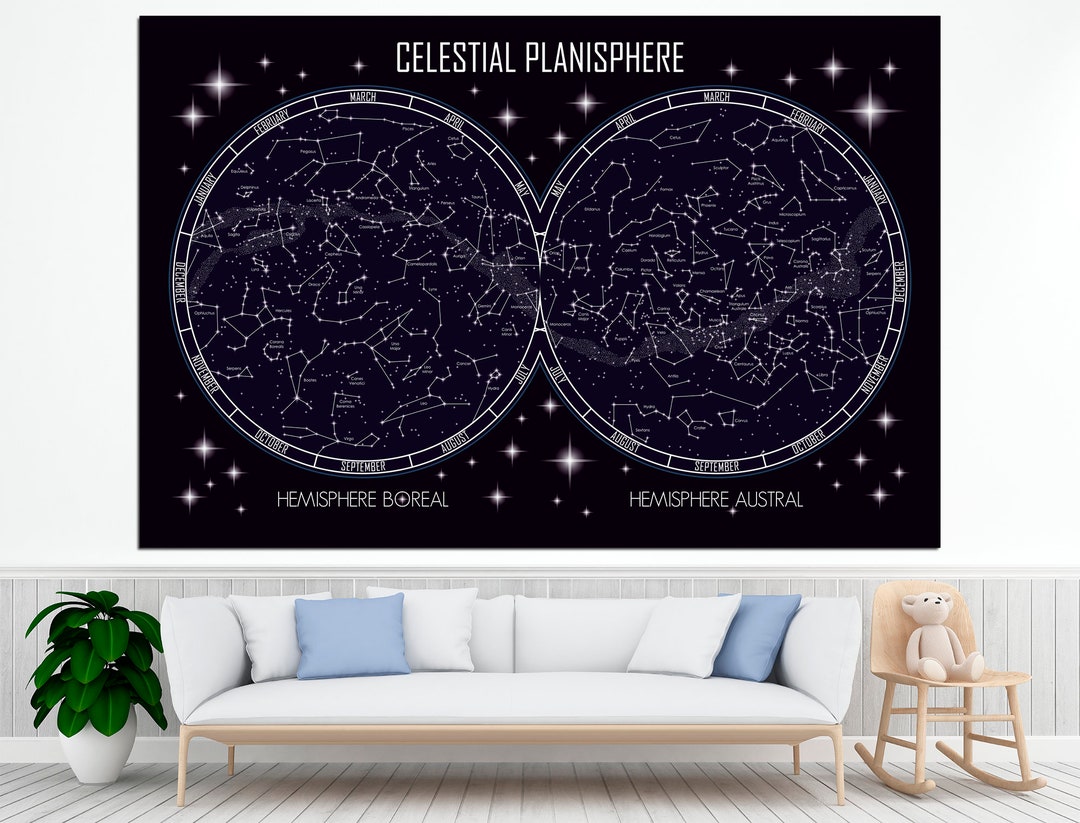 Constellation Map Star Map Print Star Map Framed Constellation Print ...