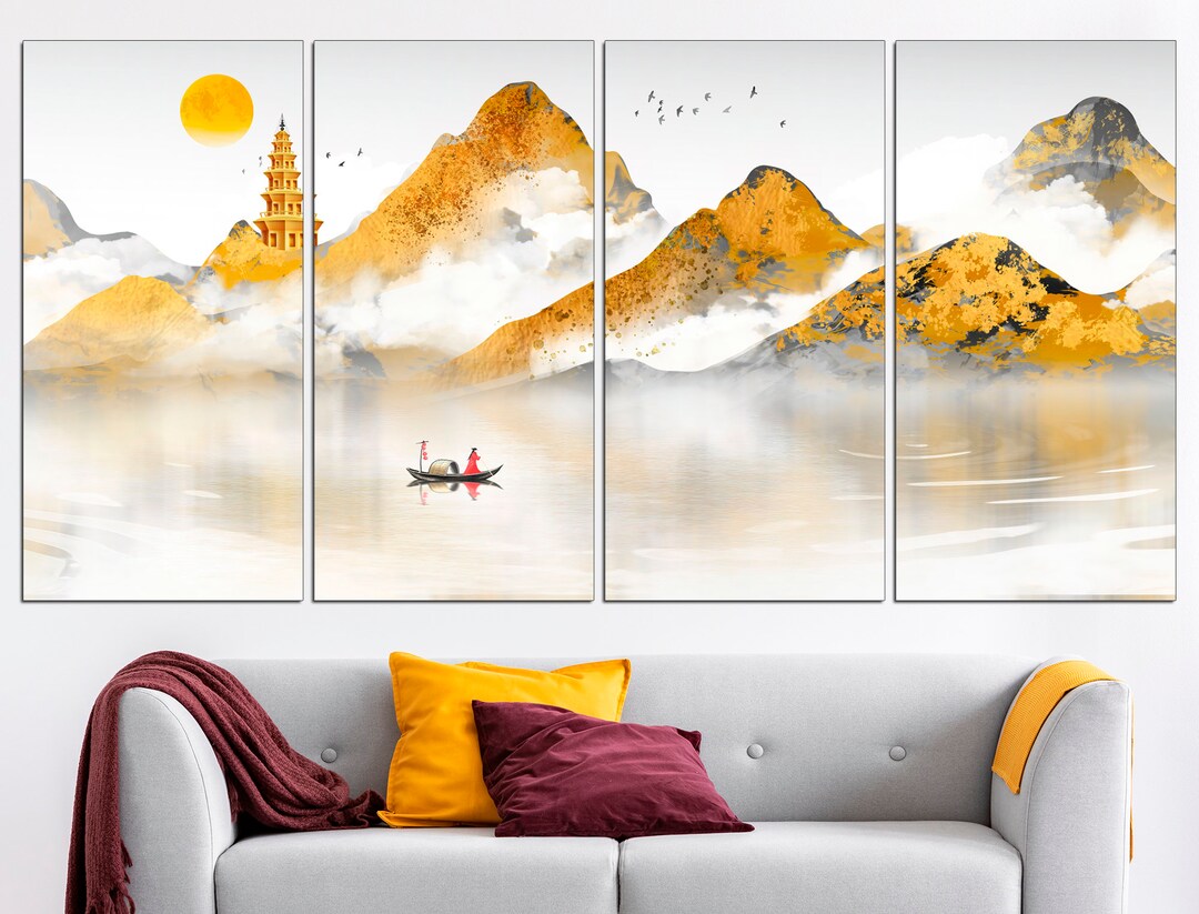 Asian Wall Art Chinese Canvas Art Vintage Wall Decor Chinese Canvas ...