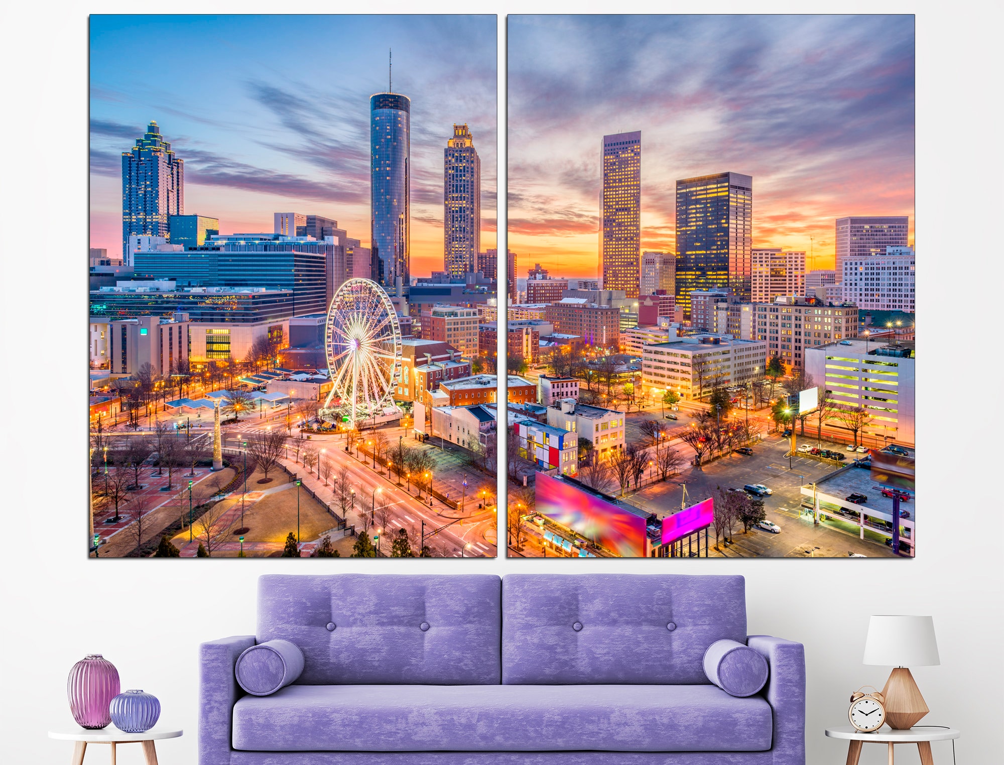 Atlanta Print City Wall Art Atlanta Skyline City Poster - Etsy Israel