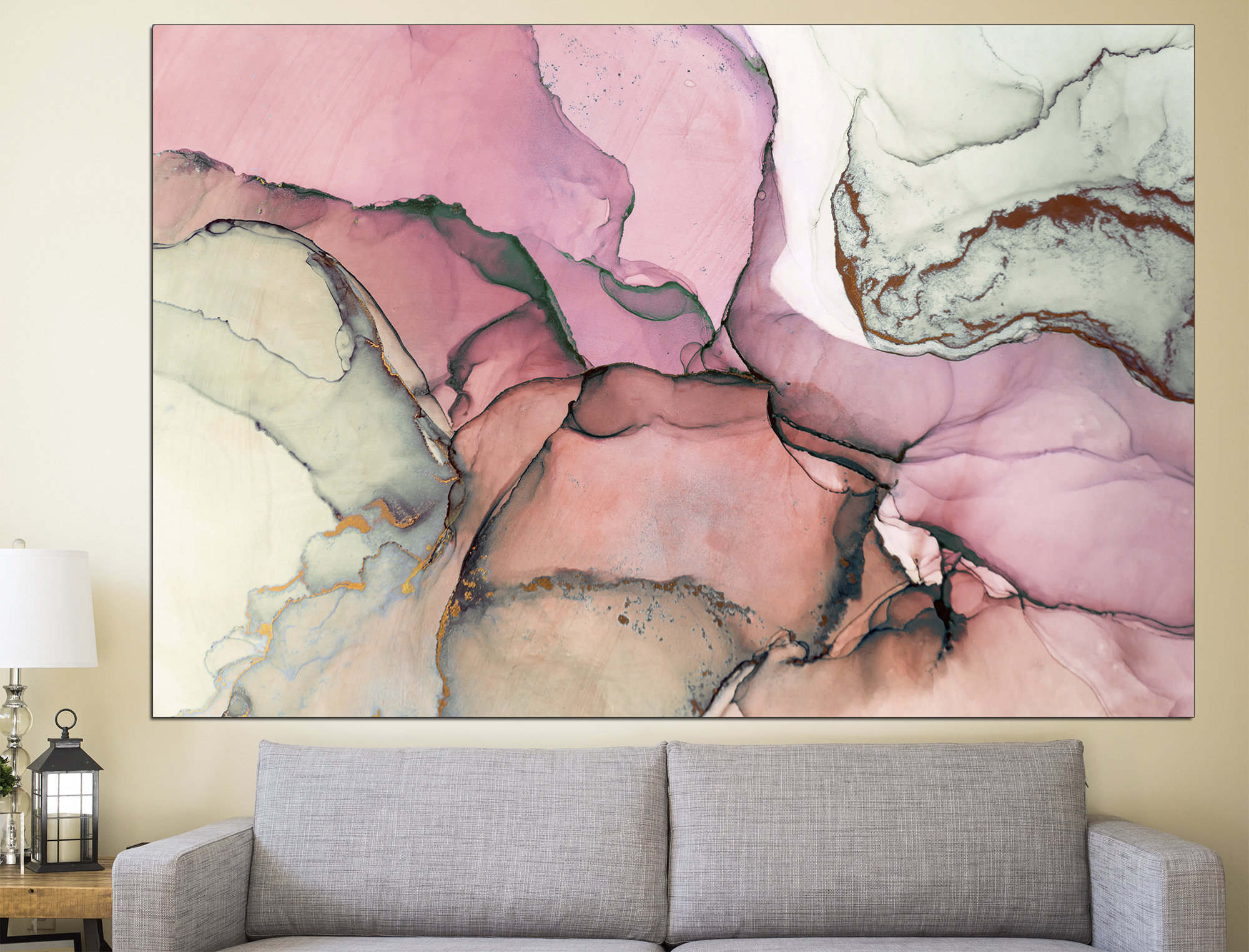 Pink Marble Art Marble Wall Art Marble Wall Decor Pink Wall | Etsy