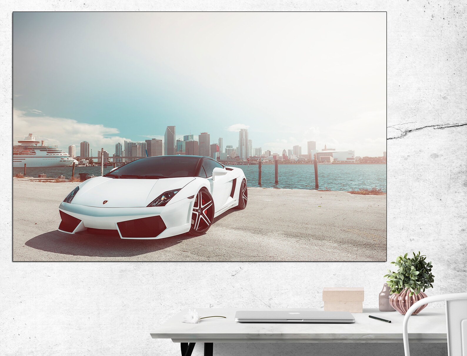 Ferrari Wall Decor Car Poster Miami Wall Art Ferrari Painting Boys ...