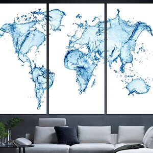 World Map Print Extra Large Wall Art World Map Wall Decor Map of the ...