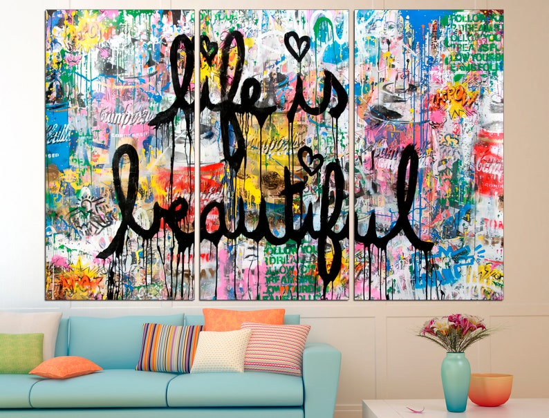 Motivational Canvas Life is Beautiful Large Canvas Art - Etsy