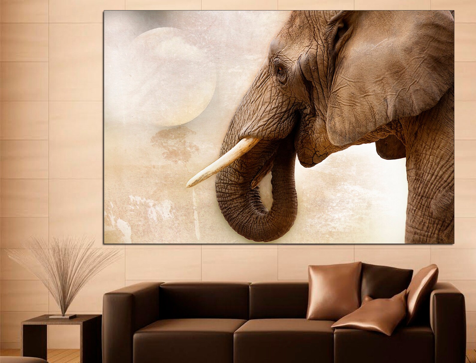Elephant Wall Art Extra Large Wall Art Elephant Canvas African Elephant ...