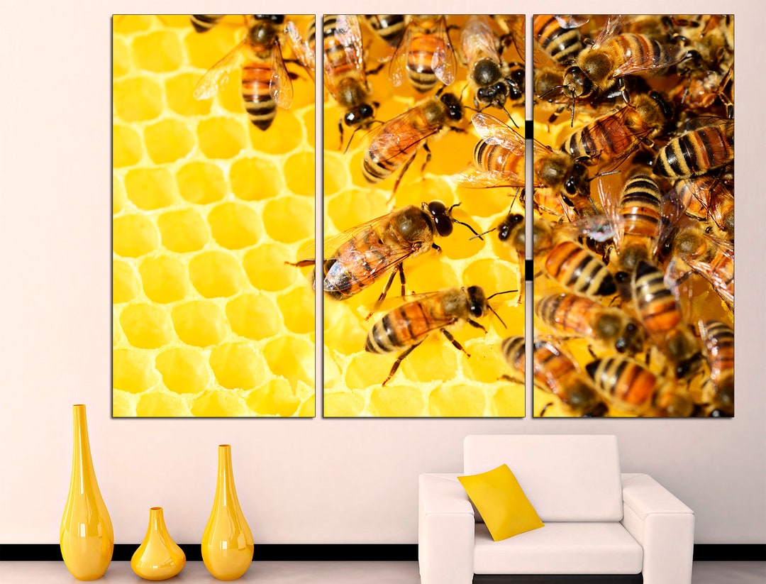 Bee Wall Art Housewarming Gift Bee Print Bee Gift Bee Canvas - Etsy