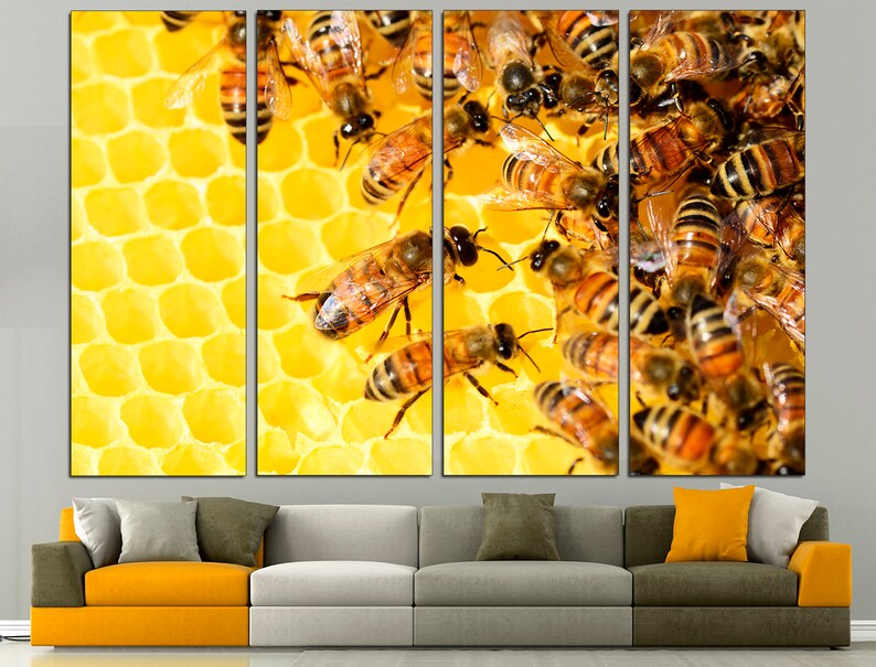 Bee Wall Art Housewarming Gift Bee Print Bee Gift Bee Canvas - Etsy