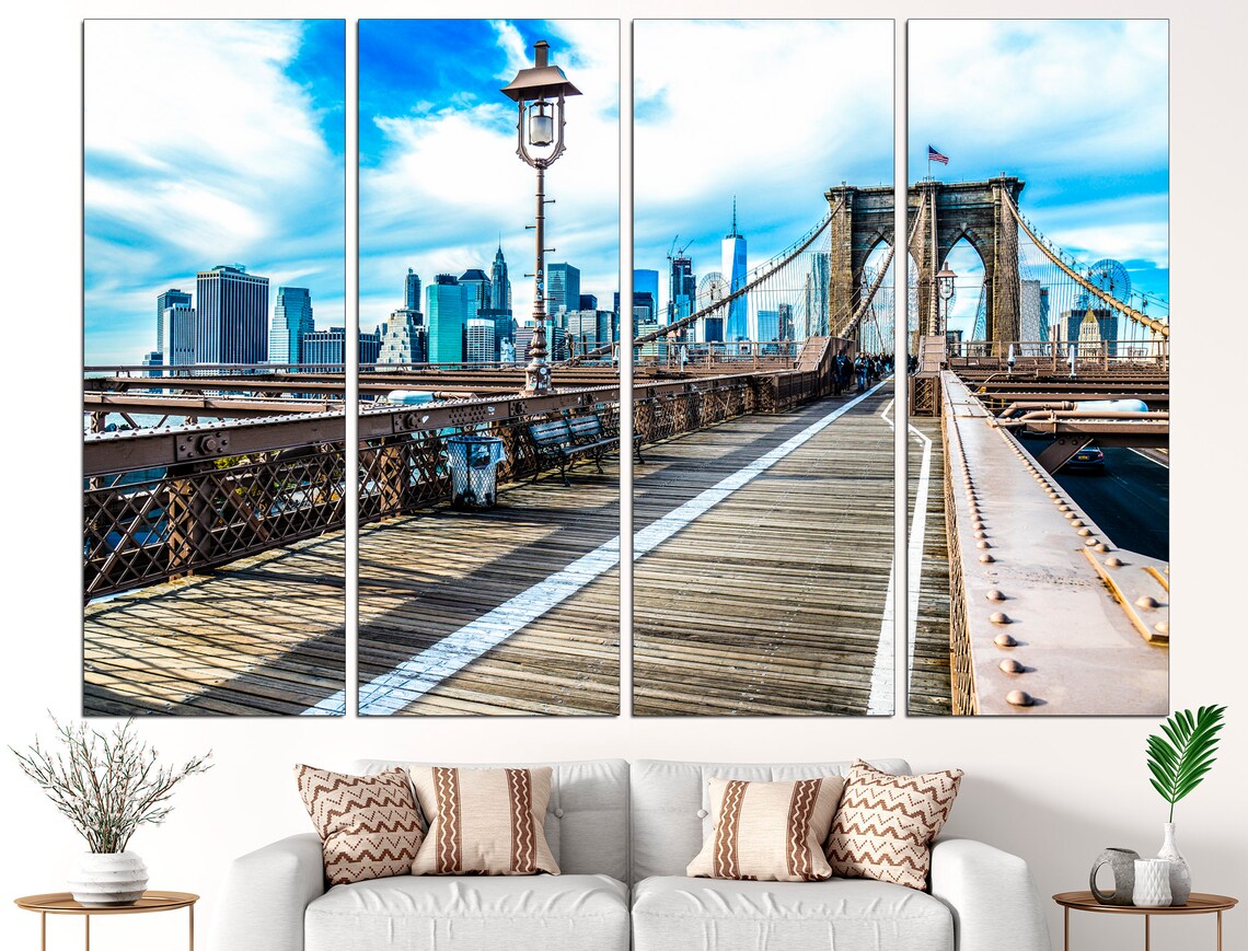 Brooklyn bridge New York wall art Bridge print Architecture | Etsy