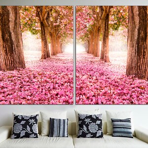Sakura Print Large Wall Art Sakura Flowers Spring Flower Photo Canvas ...
