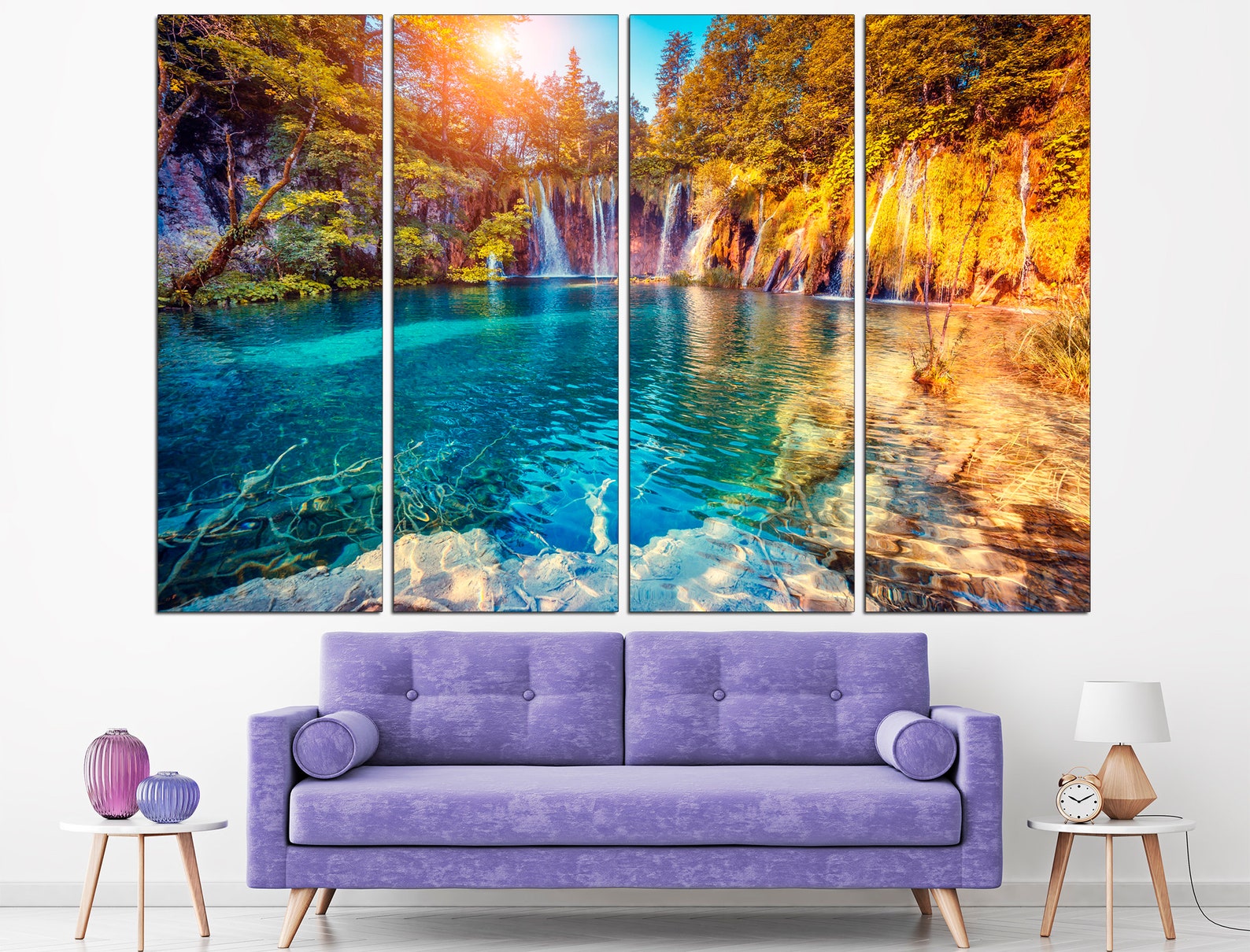 Forest Waterfall Nature Canvas Waterfall Wall Decor Forest - Etsy