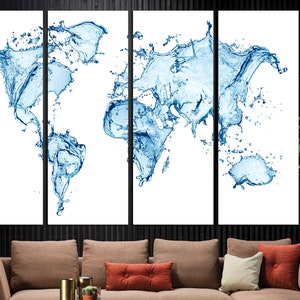 World Map Print Extra Large Wall Art World Map Wall Decor Map of the ...