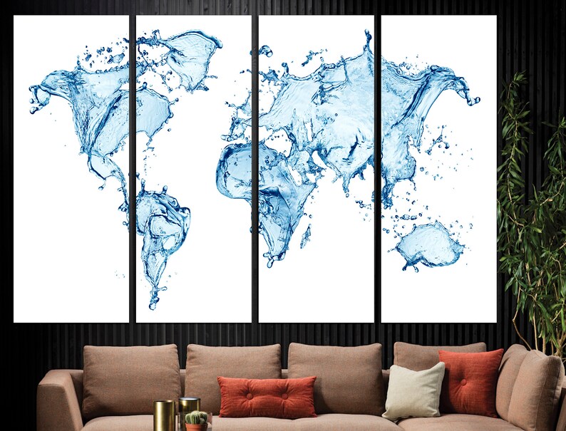 World Map Print Extra Large Wall Art World Map Wall Decor Map | Etsy