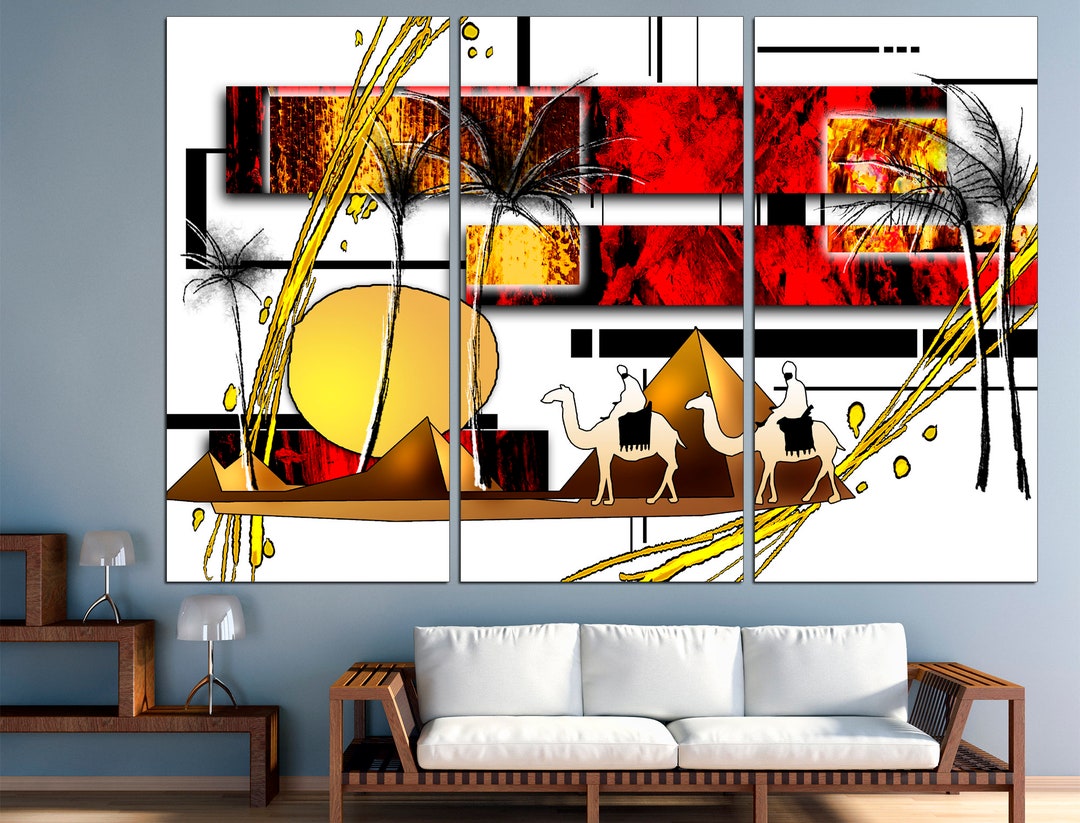Abstract African Art Ethnic Poster African Canvas Art Black and Gold ...