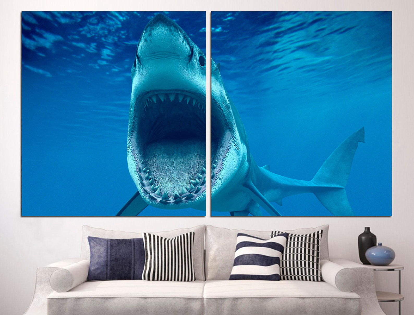 Shark Poster Sea Animal Wall Art Shark Room Decor Shark Prints Sea Life ...