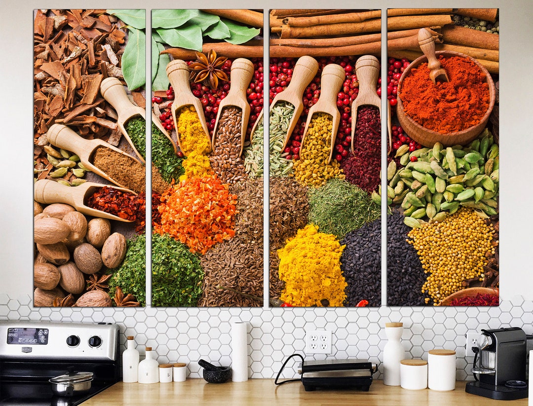 Kitchen Spices Decor Spices Print Spices Wall Art Kitchen - Etsy