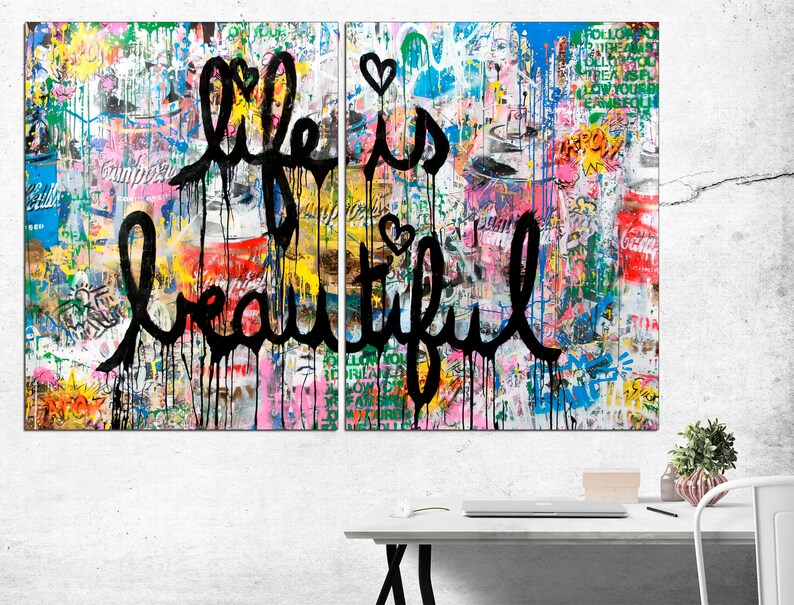 Motivational Canvas Life is Beautiful Large Canvas Art - Etsy