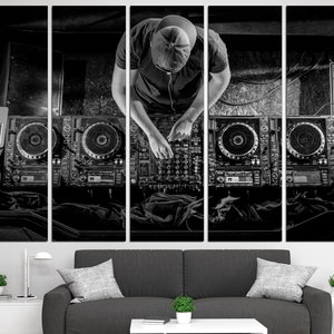 DJ Wall Art Modern Wall Decor DJ Poster Music Wall Art Canvas Wall Art ...