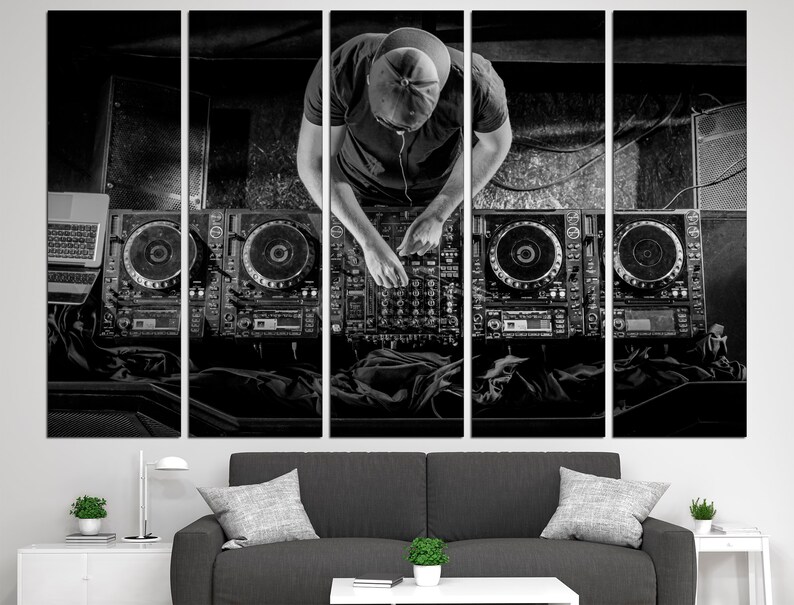 DJ Wall Art Modern Wall Decor DJ Poster Music Wall Art Canvas | Etsy