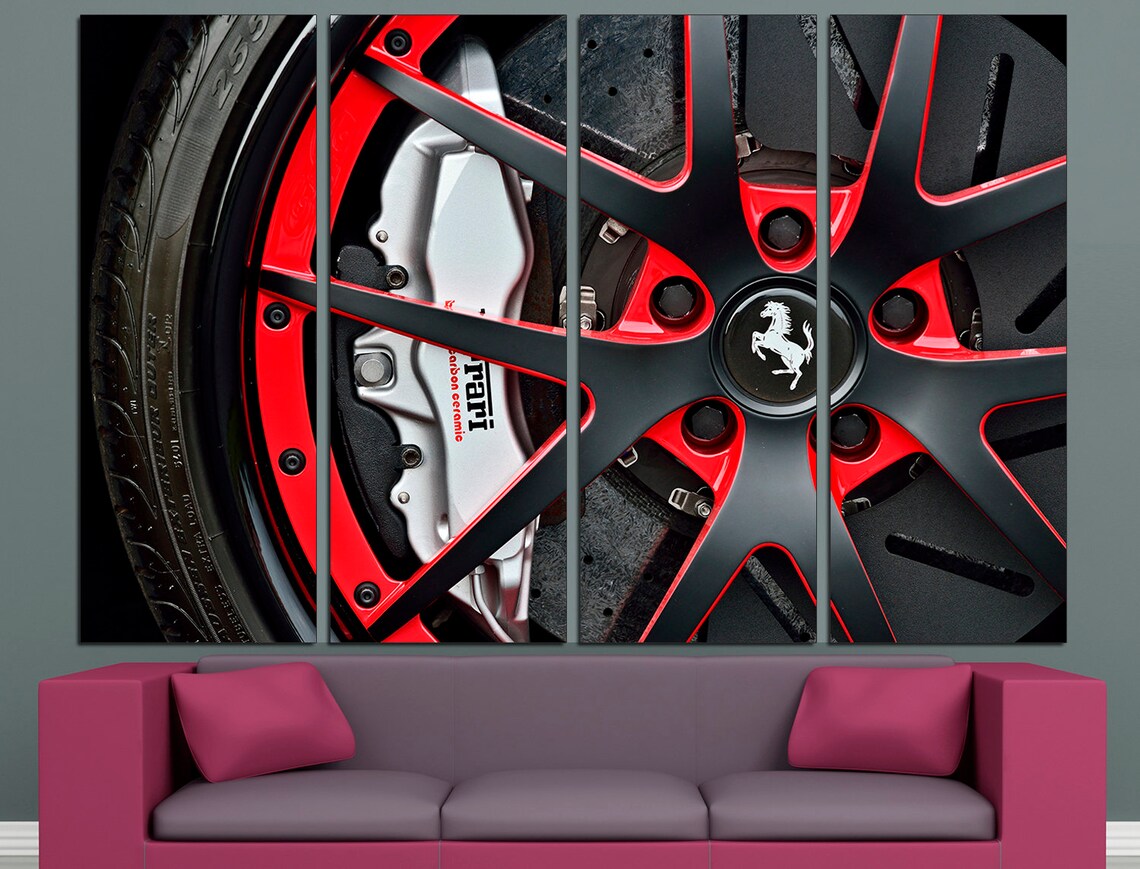 Ferrari Sport Car Large Wall Art Car Canvas Car Decoration Car - Etsy