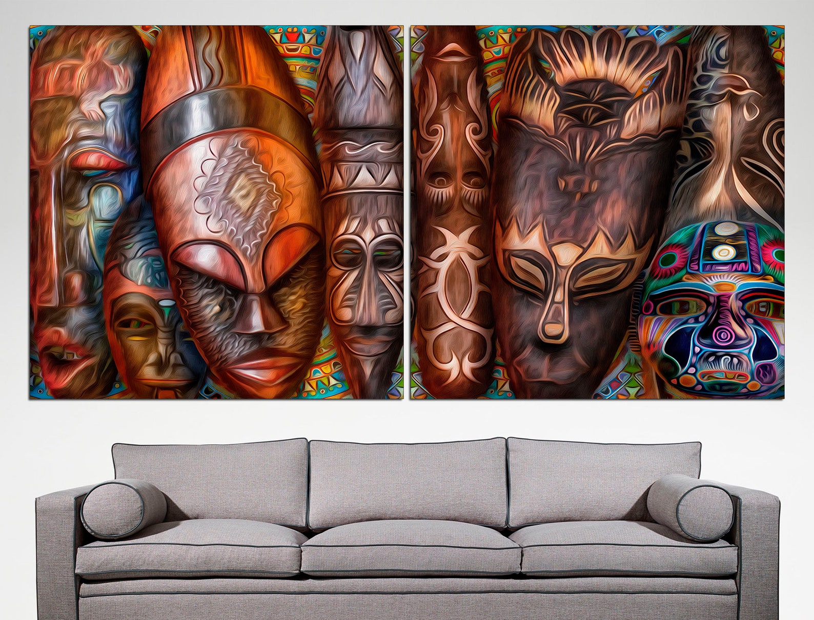 African Tribal Mask Canvas Wall Art African Mask Canvas Ethnic - Etsy