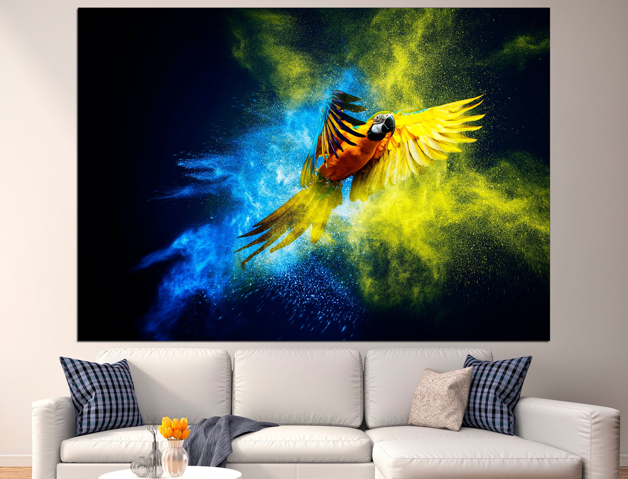 Colorful Bird Art Parrot Wall Art Tropical Bird Art Parrot | Etsy