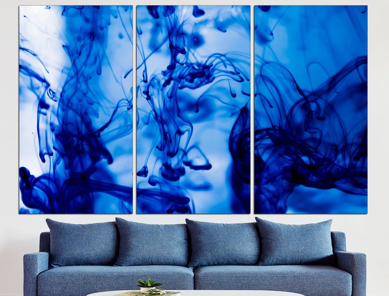 Blue Marble Abstract Wall Art Marble Wall Decor Marble Canvas | Etsy