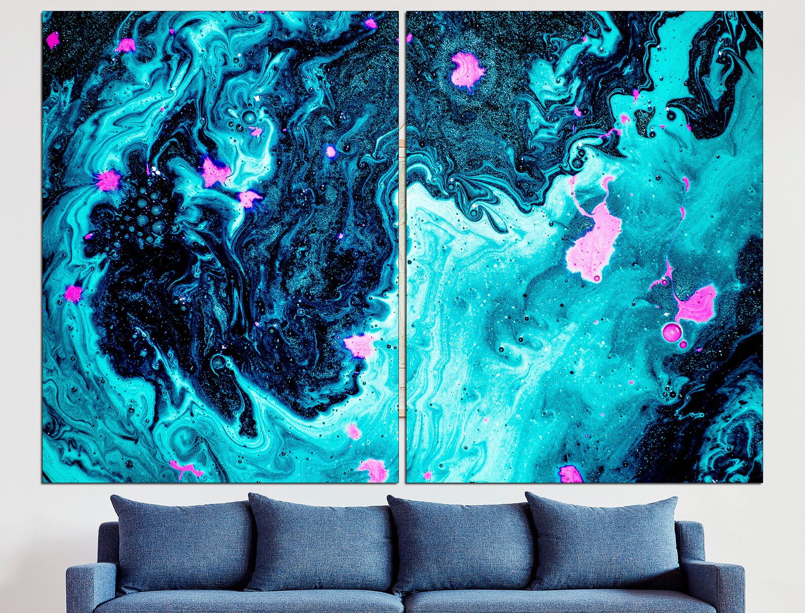 Blue Abstract Art Marble Wall Art Blue Wall Art Marble Poster - Etsy