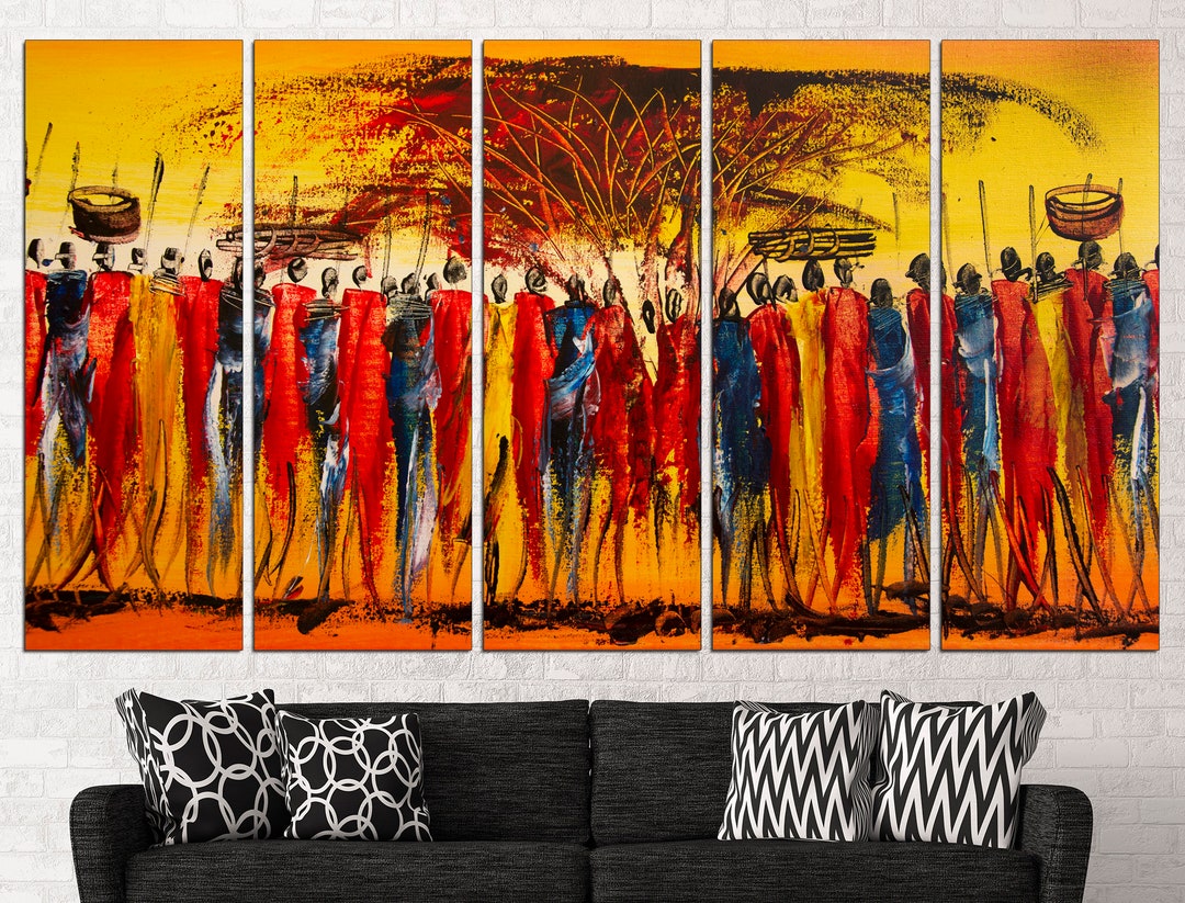 Abstract African Art African Wall Decor Colorful Wall Art, African Home ...