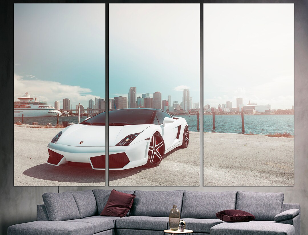Ferrari Wall Decor Car Poster Miami Wall Art Ferrari Painting - Etsy
