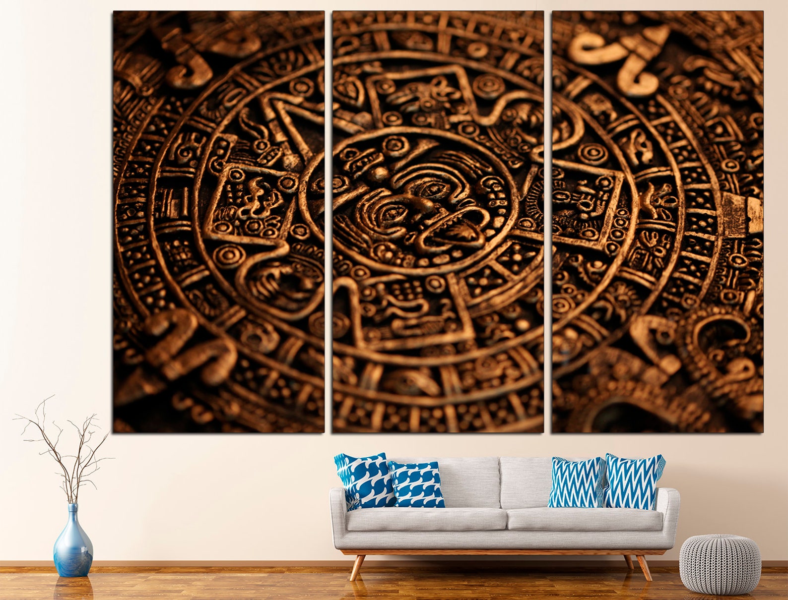 Mayan calendar Ethnic wall print Maya wall art Ancient maya | Etsy