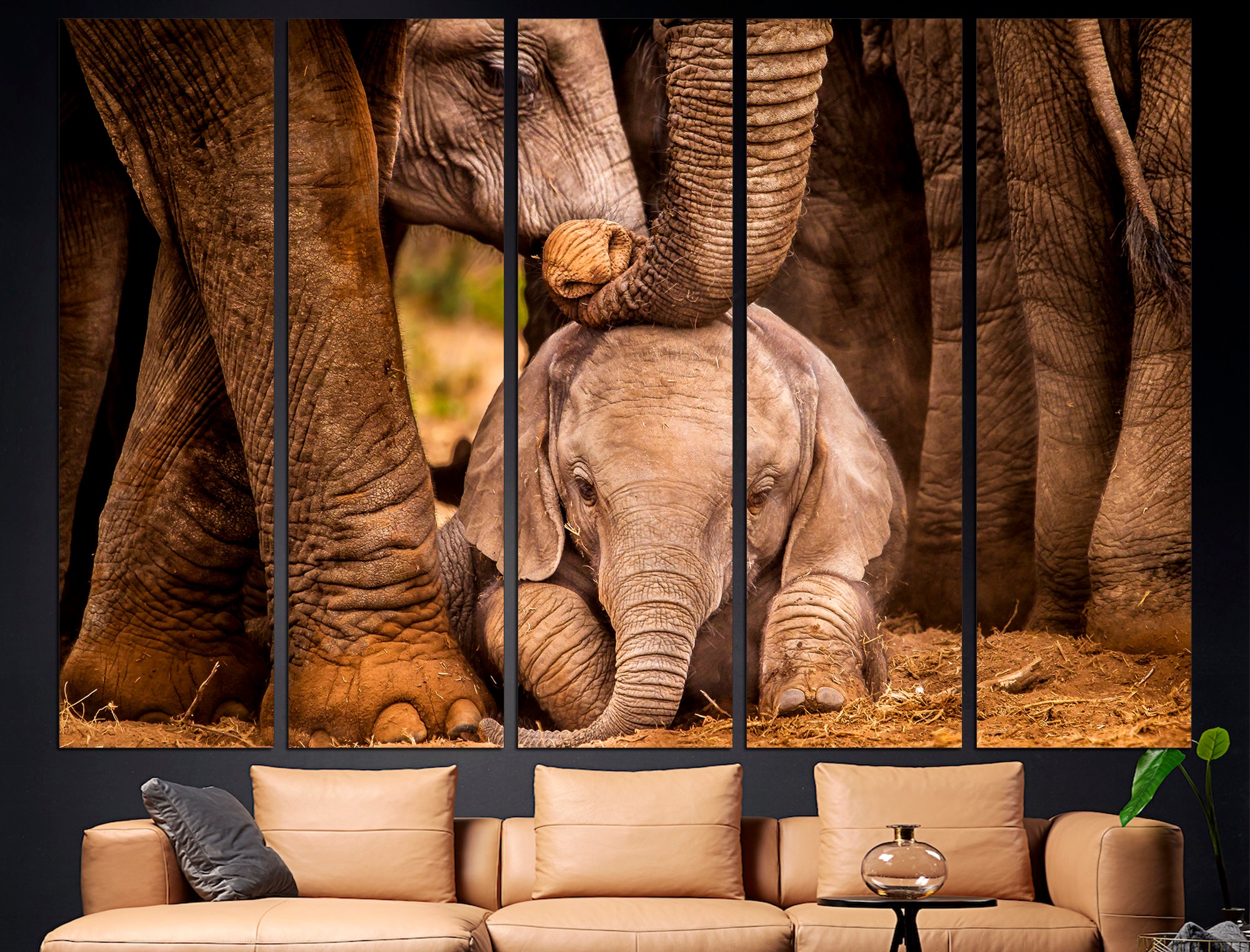 Baby Elephant African Elephant Elephant Room Decor Watercolor | Etsy