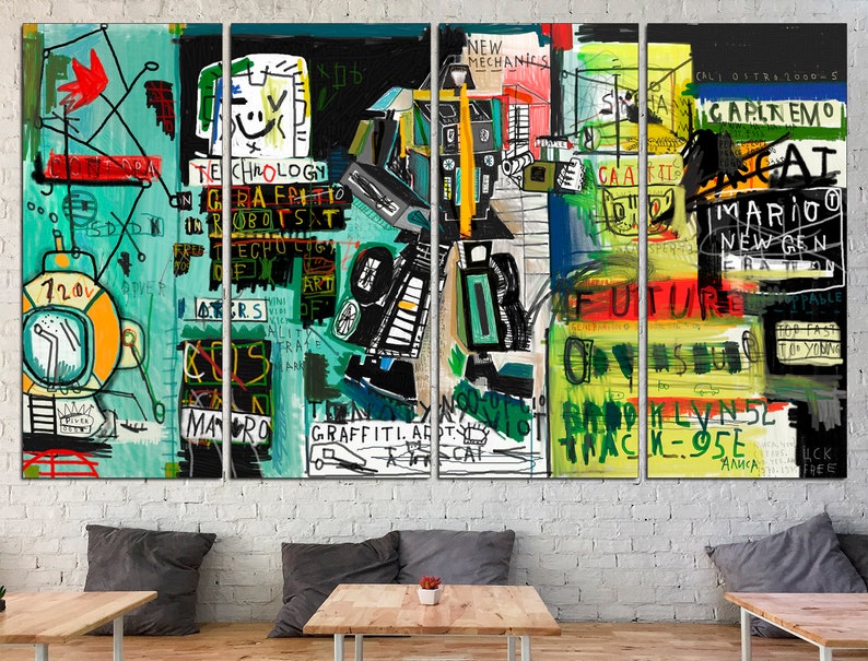 Graffiti Wall Canvas Street Art on Canvas Modern Wall Art - Etsy