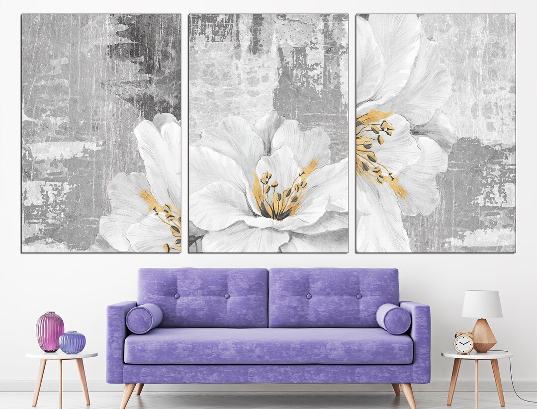 Flower Set Canvas Flower Wall Decor Botanical Print Set Flower Wall Art ...