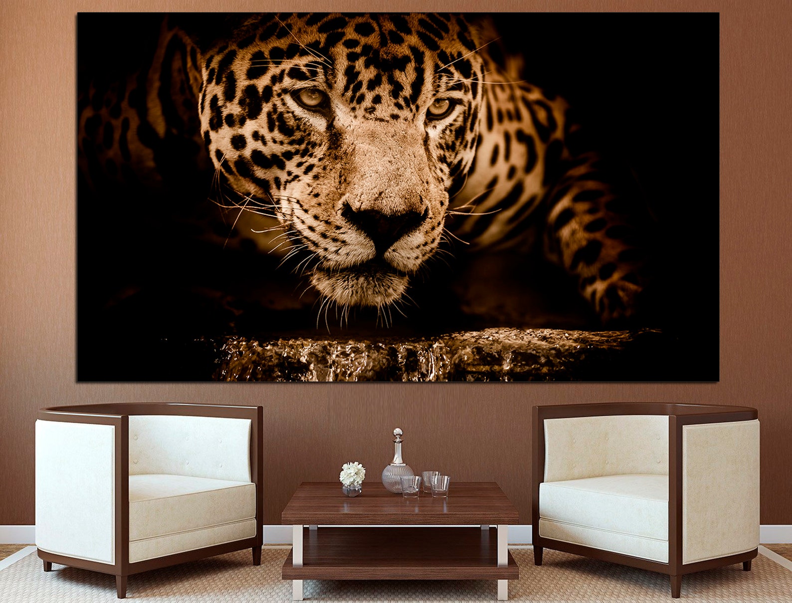 Leopard Print Triptych Wall Art Leopard Home Decor Extra Large | Etsy