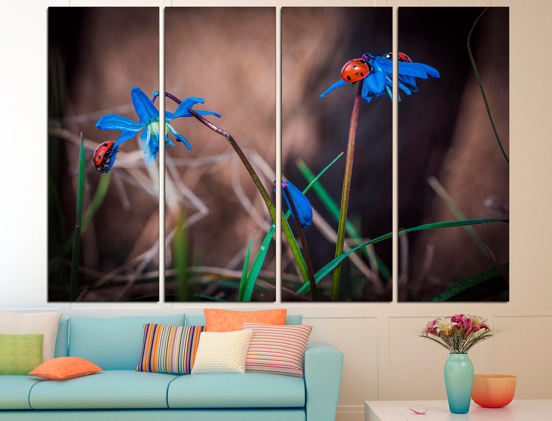 Ladybug Wall Art Multi Panel Wall Art Ladybug Canvas Art New House Gift ...