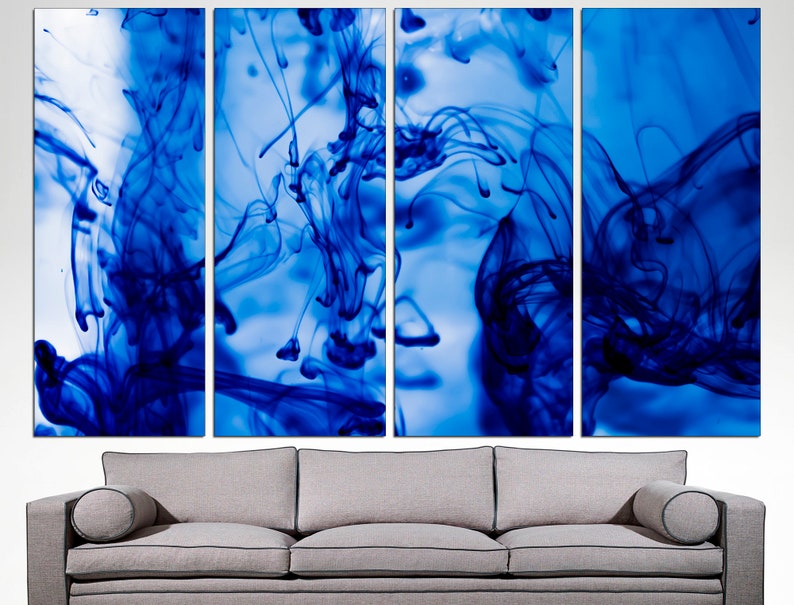 Blue Marble Abstract Wall Art Marble Wall Decor Marble Canvas | Etsy