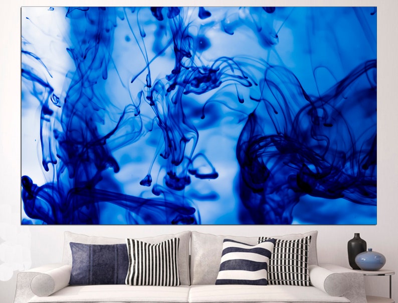 Blue Marble Abstract Wall Art Marble Wall Decor Marble Canvas | Etsy