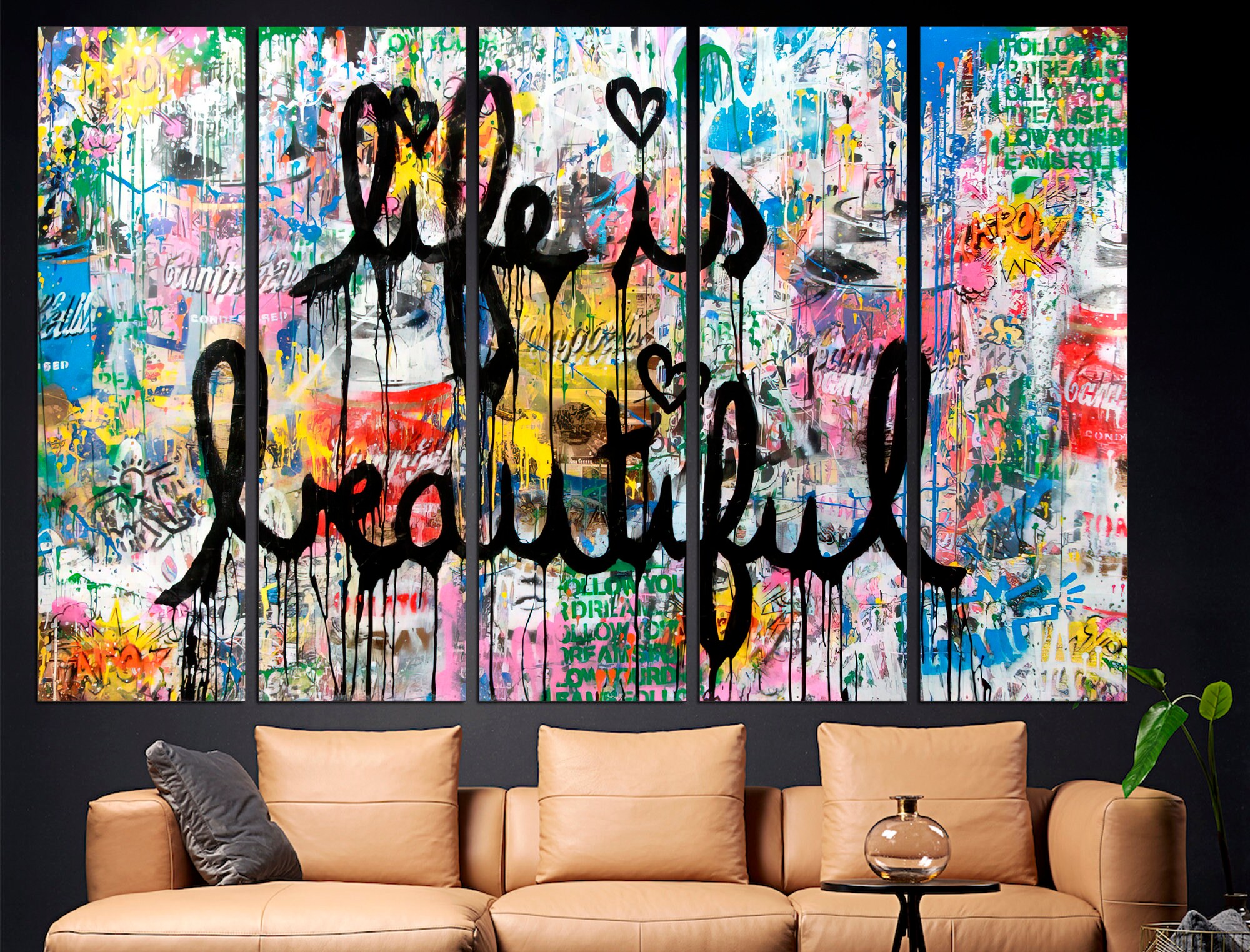 Motivational Canvas Life is Beautiful Large Canvas Art - Etsy Canada