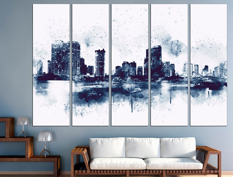 Blue Abstract Art Abstract City Print City Painting Abstract | Etsy