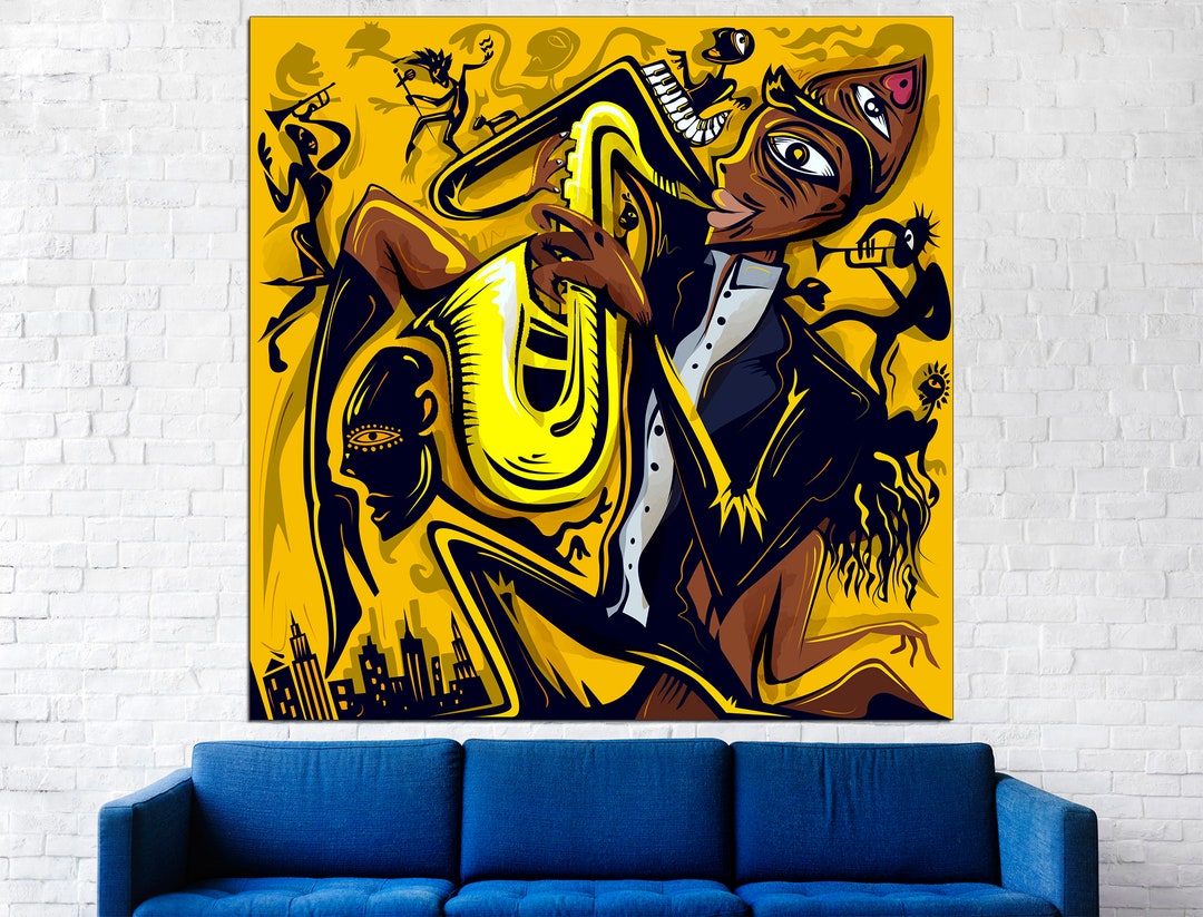 Jazz Print Music Wall Art Jazz Poster Large Wall Art Music Art Print ...