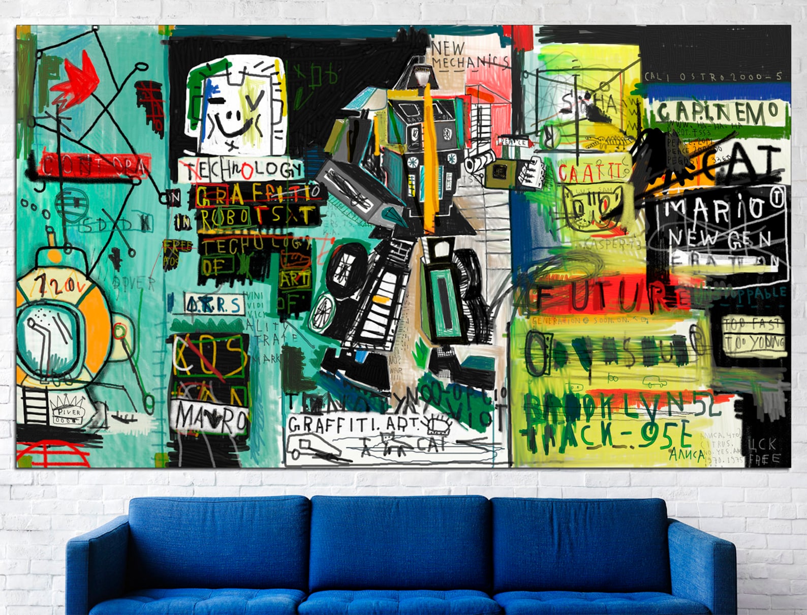 Graffiti Wall Canvas Street Art on Canvas Modern Wall Art | Etsy