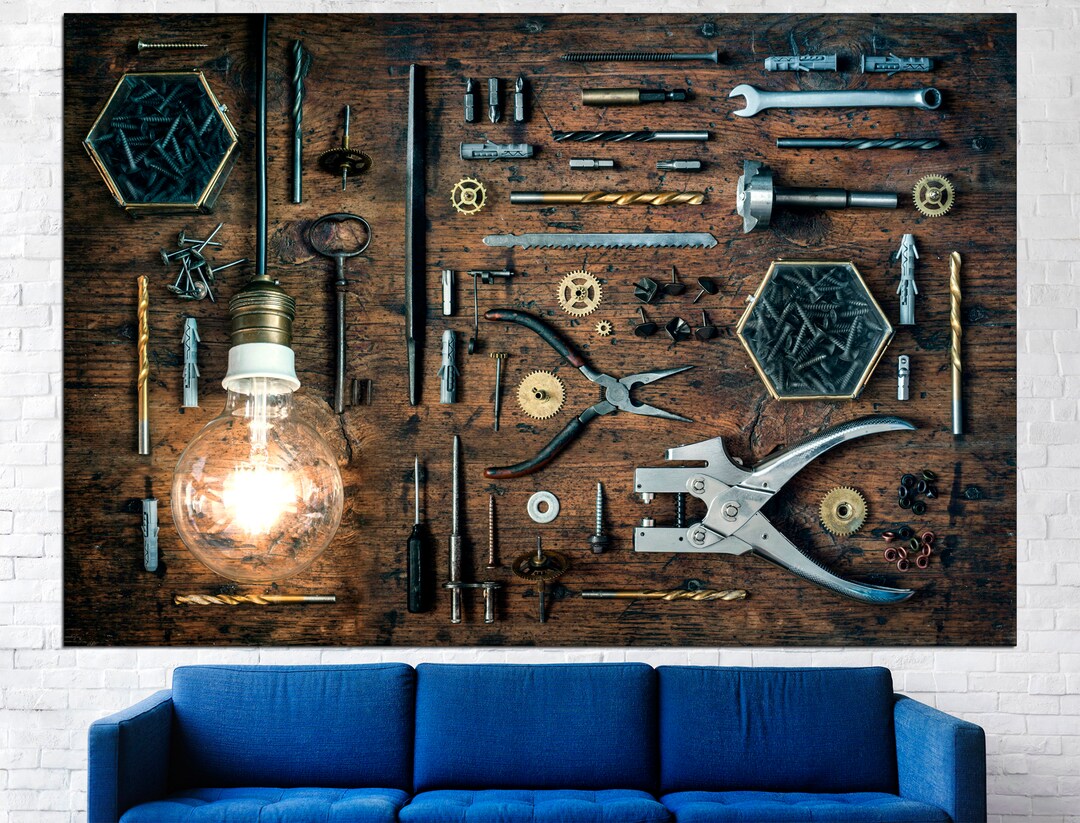 Carpentry Tools Art Boys Wall Art Woodworking Tools Brown Wall Art ...