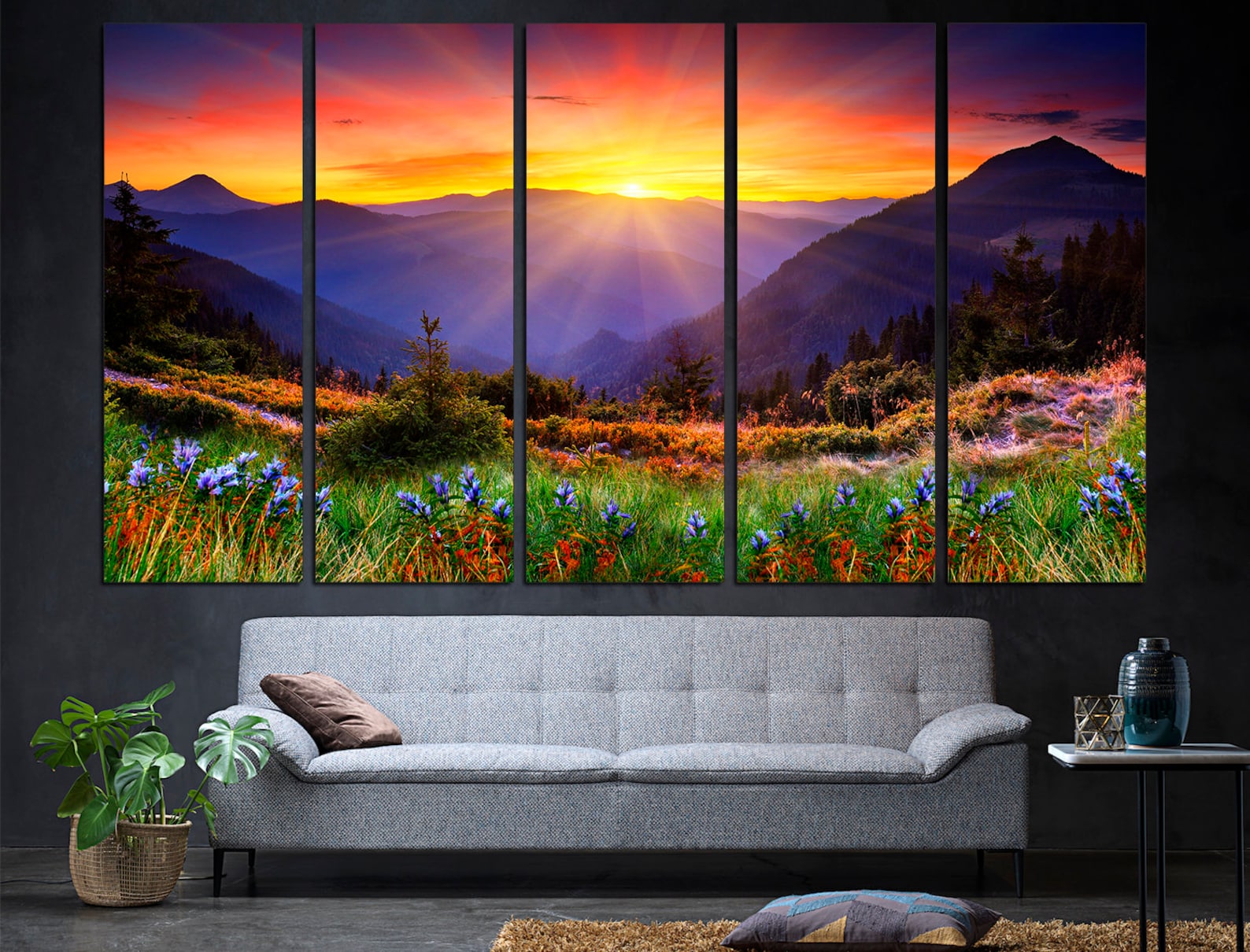 Mountain Print Large Wall Art Sunrise Home Decor Nature Wall | Etsy