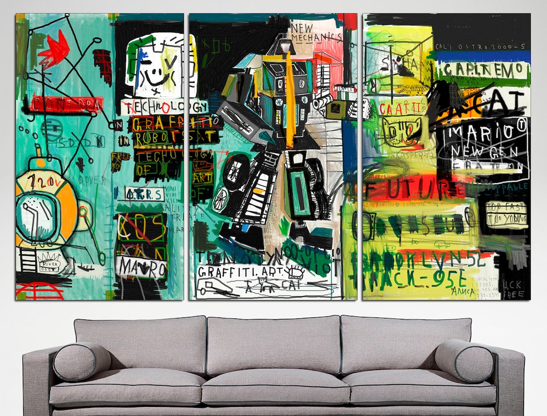 Graffiti Wall Canvas Street Art on Canvas Modern Wall Art - Etsy