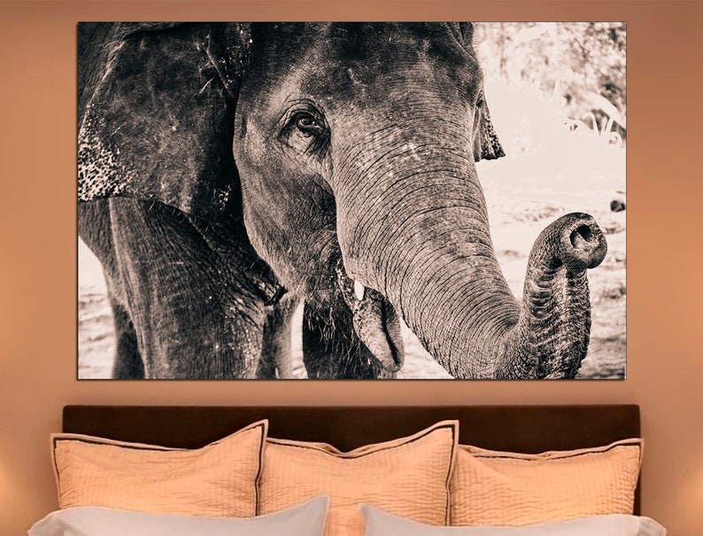 Elephant Canvas Large Wall Art Elephant Wall Art African | Etsy